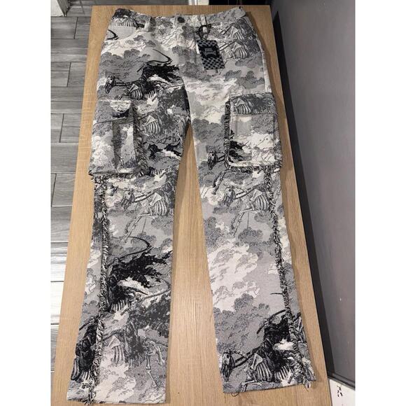 Pants | Rebel Vengeance Grim Reaper Skeleton Horse Tapestry Cargo Pants ...